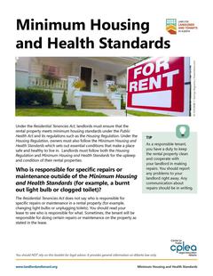 Minimum Housing & Health Standards - CPLEA.CA