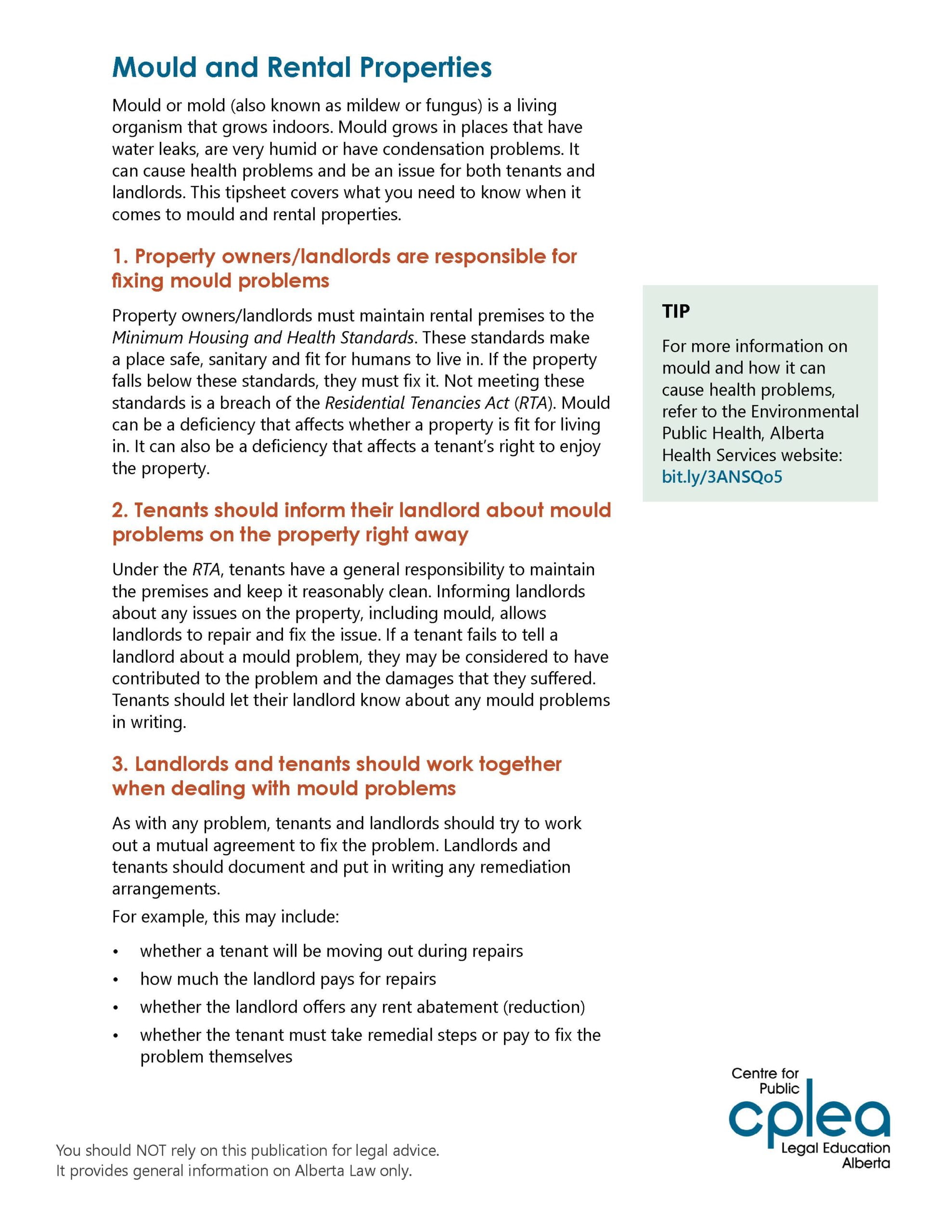Mould and Rental Properties - CPLEA.CA