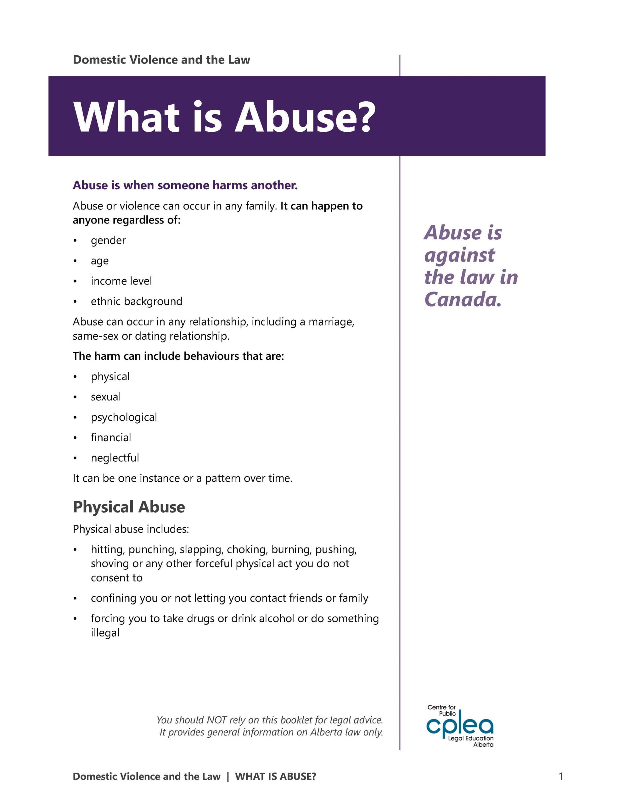 What is Abuse? - CPLEA.CA