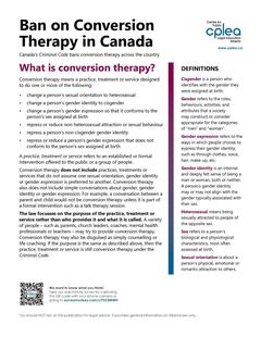 Ban on Conversion Therapy in Canada - CPLEA.CA