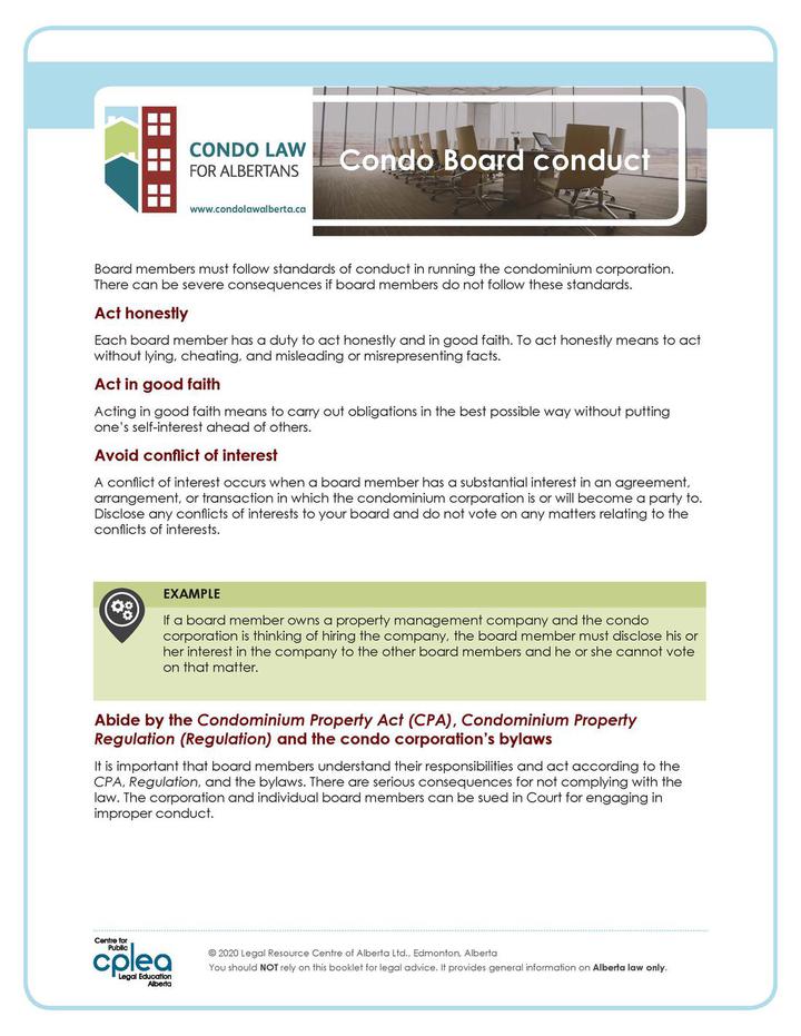 Condo Board conduct - CPLEA.CA