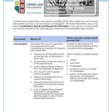 Condo Law – Documents 101 – CPLEA.CA