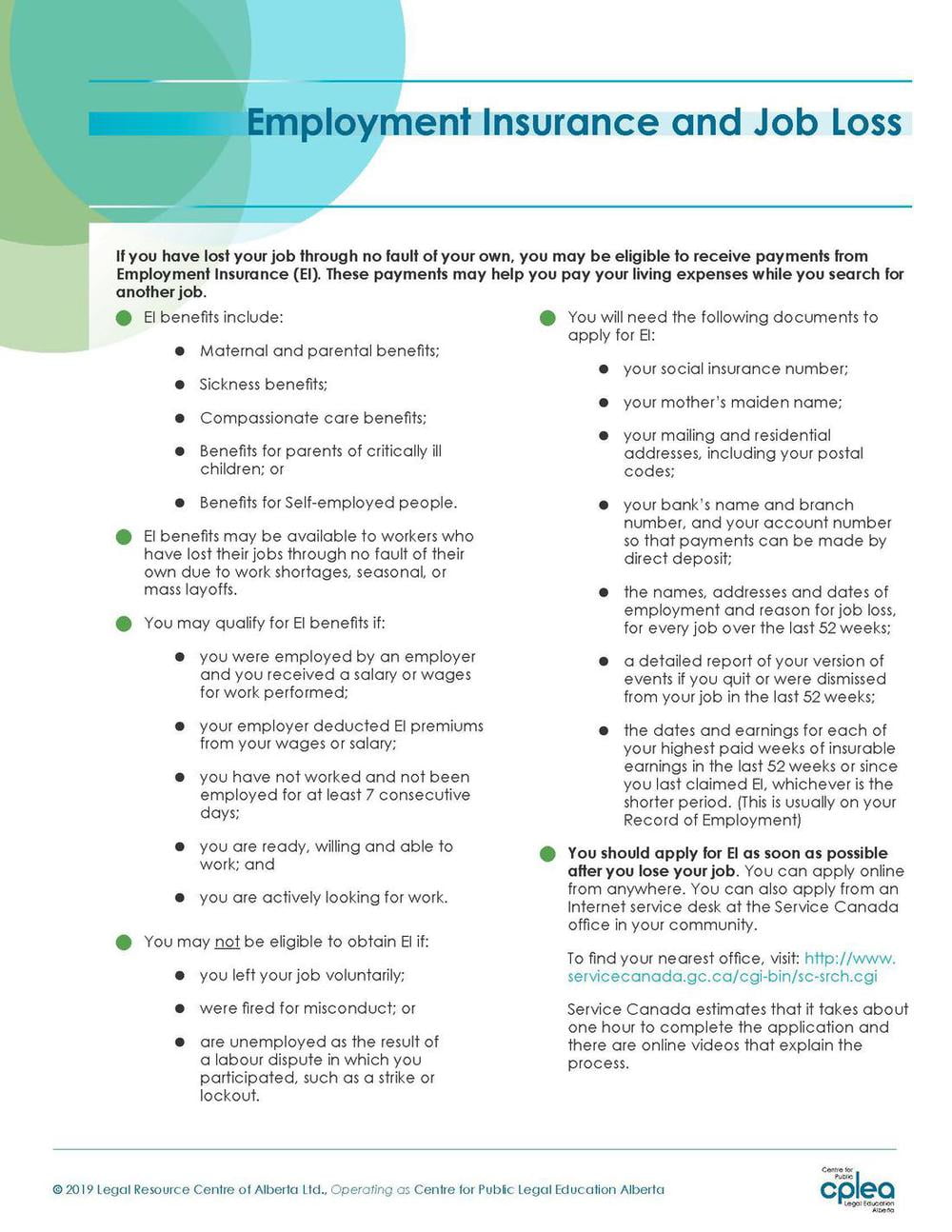 Employment Insurance and Job Loss - CPLEA.CA