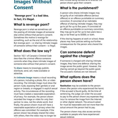 Sharing Intimate Images Without Consent - CPLEA.CA